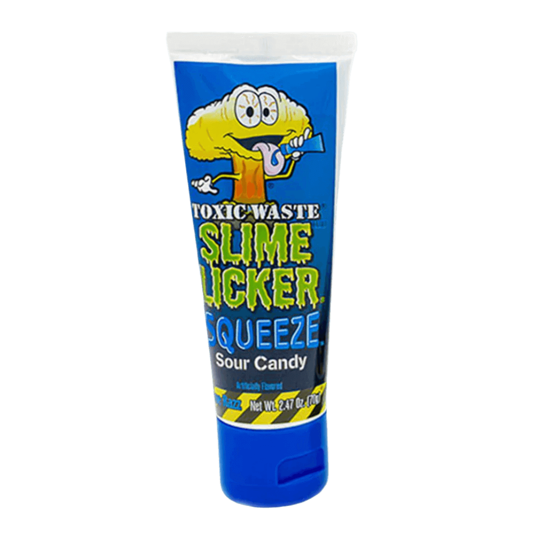 Toxic Waste Slime Licker Squeeze Sour Candy Blue Razz 2.47oz / 70g