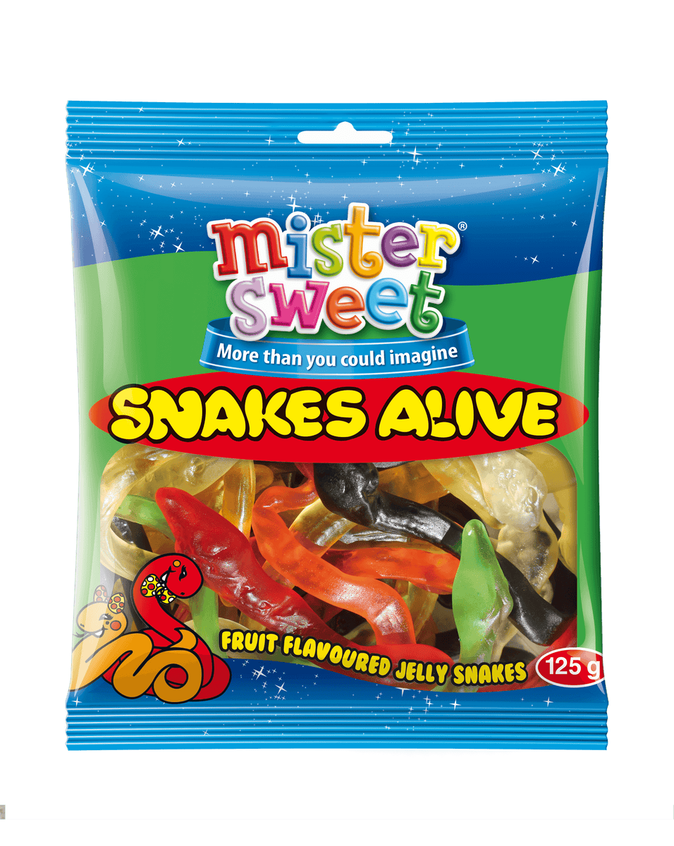 Mister Sweet Snakes Alive 125g – International Sweets NZ