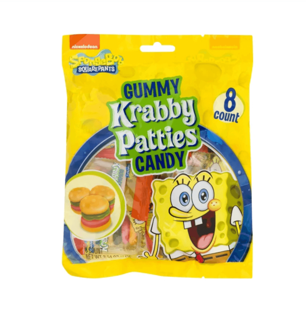SpongeBob Squarepants Gummy Krabby Patties Peg Bag 2.54oz / 72g ...